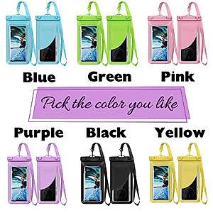 Waterproof Cell Phone Pouch, Phone Case, Dry Bag for iPhone 14 13 12 11 Pro Max XS Samsung, IPX8 Up to 9.25" for Kayaking, Rafting, Boating, Swimming, Camping, Hiking, Beach, Fishing, 2 packs (purple)