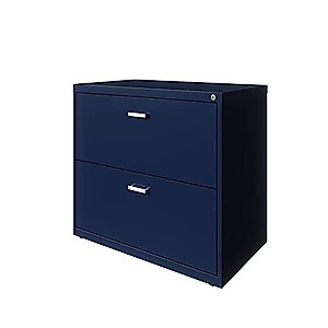 Hirsh 30 inch Wide Fully Assembled 2 Drawer Lateral File Cabinet for Home or Office, Navy