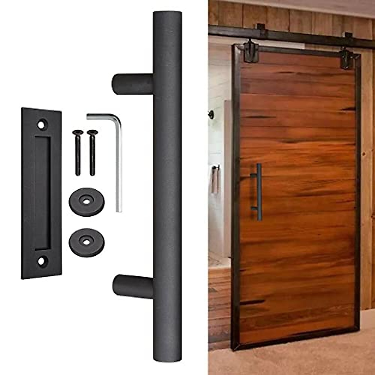 SONGJIA Sliding Barn Door Handle Pull Flush Recessed Wood Door Handle Furniture Hardware for Cabinet Cupboard Interior Door