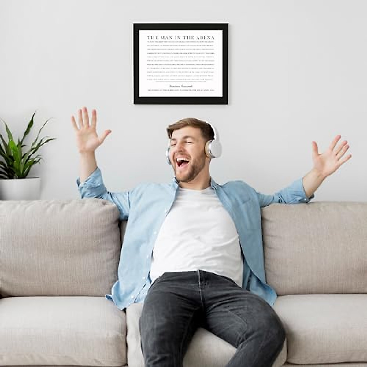 The Man in the Arena - Inspirational quotes Wall Art, Wall Decor Print With T. Roosevelt Quotes Is A Perfect Home Wall Decor For Living Room, Office, or Classroom Wall Décor. Unframed-14 x 11"