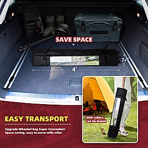 VOYSIGN 10x10 Pop Up Canopy Tent, Outdoor Instant Sun Shelter - Red, Included 1 x Rolling Storage Wheeled Bag, 4 x Weights Bags, 4 x Guylines, 8 x Stakes