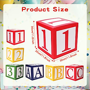 6 Pcs ABC and 123 Friend Street Party Decoration 30 x 30 cm Alphabet Graduation Back to School Party Favor Balloon Box Toy Inspire Birthday Party Decor for School Celebration Shower (ABC and 123)