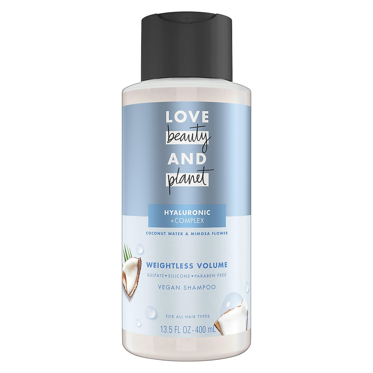 Love Beauty and Planet Weightless Volume Shampoo with Hylauronic acid Coconut Water & Mimosa Flower for Thin and Fine Hair 13.5 oz