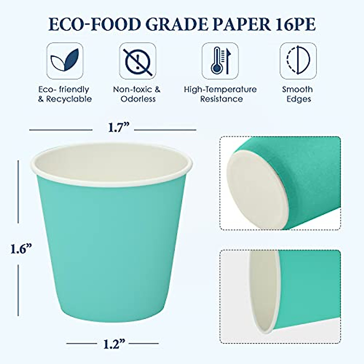 Turbo Bee 600Pack 3 oz Paper Cups, Disposable Sky Blue Bathroom Cups,Small Mouthwash Cups,Espresso Cups, Paper Cups for Party, Picnic,Travel and Event