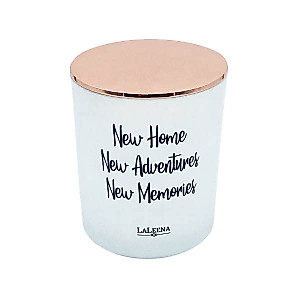 Scented Soy House Warming Candle – Glass Jar Candle Gift with 100% Organic Soy Wax & Fragrance Oil – New Home Decor for Women, Men, Couples, Meditation, Yoga, & More by LaLeena, 14 Oz., Jasmine Scent