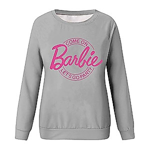Come On Let's Go Party Bar-bie Sweatshirt for Women Trendy Girls Shirt Cute Bachelorette Pullover Fall Casual Holiday Tops