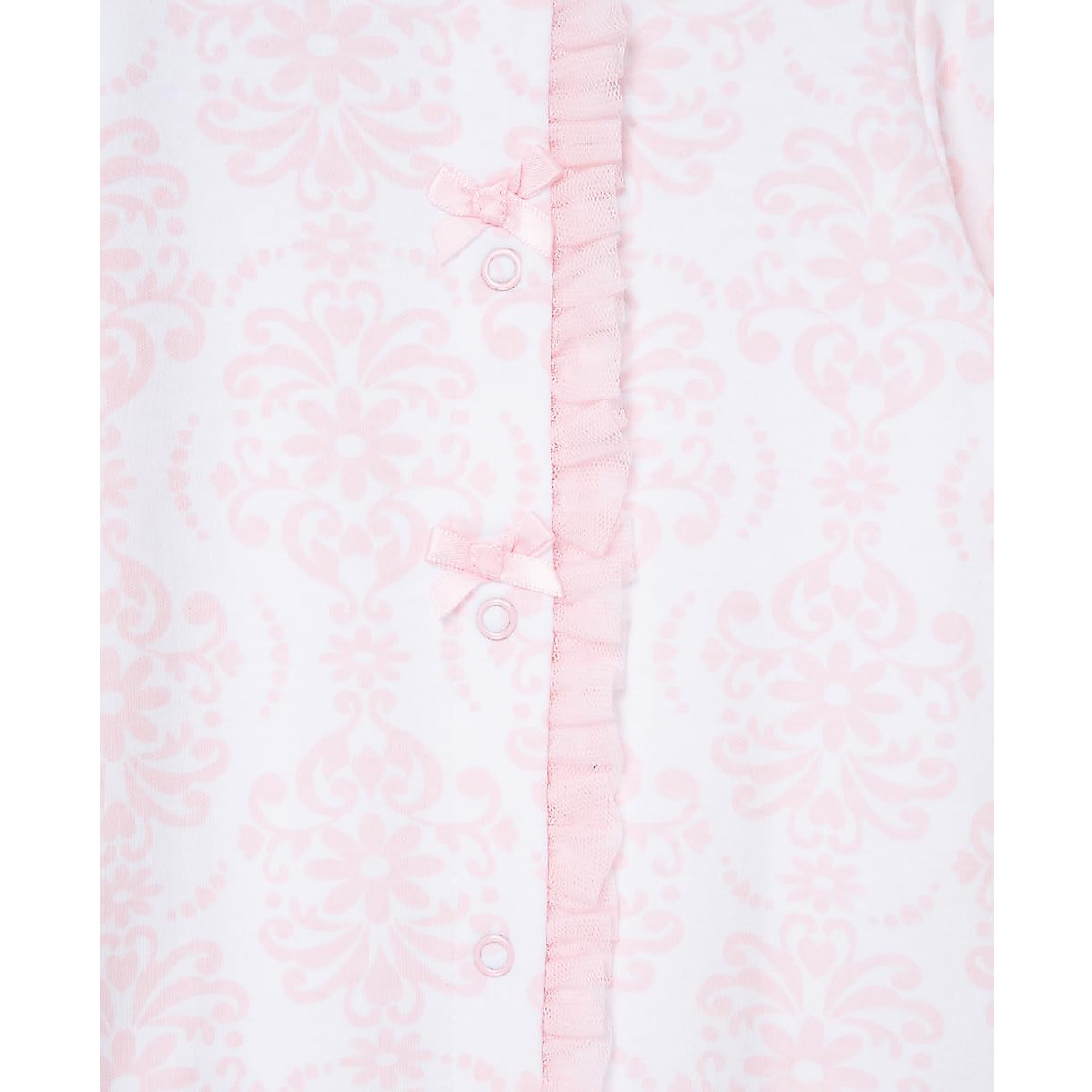 Little Me Baby Clothes & Outfits - Girls One Piece Hat & Footed Sleeper Pajamas - Preemie, Damask Scroll