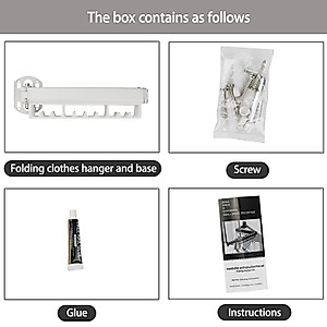 FCWVP Clothes Drying Rack Foldable Space Saving Laundry Hanger White Color Rack Clothing Wall Mounted Retractable,Collapsible(Tri-Fold)