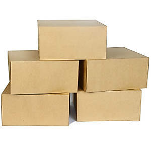 JOYIN 15 PCS Kraft Gift Box 8’’x8’’x4’’, Brown Cardboard Square Boxes, Gift Wrap for Christmas Holiday, Festive Xmas Wrapping Cupcake DIY Boxes