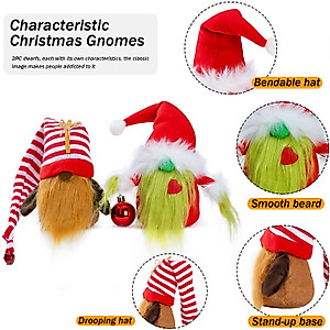 BWFY Christmas Gnomes Decorations 2-Pack Handmade Swedish Tomte Plush Gnomes Scandinavian Santa Elf Christmas Table Tiered Tray Ornament Gnome Christmas Decor Gifts