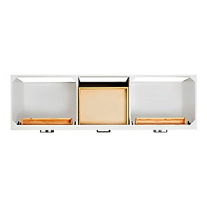 ARIEL Double Bathroom Vanity 73" White, Italian Carrara Marble Countertop & Splash, Rectangular Sinks, 4 Soft Closing Doors, 6 Full Extension Dovetail Drawers, Toe Kick, Matte Black