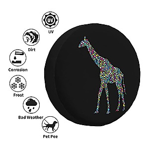 Colorful Landscape Giraffe Funny Tire Cover Universal Fit Spare Tire Protector for Truck, SUV, Trailer, Camper, Rv