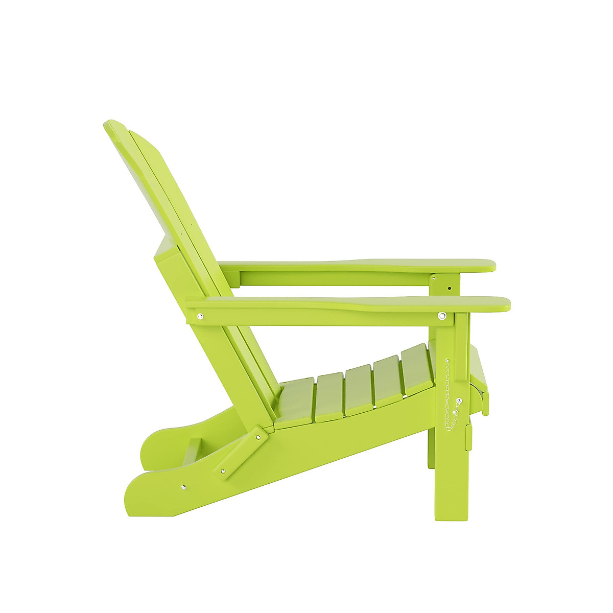 WO Home Furniture Set of 2pcs HDPE Adirondack Chairs Lounger Outdoor Folding Seat for Fire Pit, Beach, Balcony, Backyard, Lawn, Patio, Pool, Deck, Garden - Weather UV Resistant (Lime)