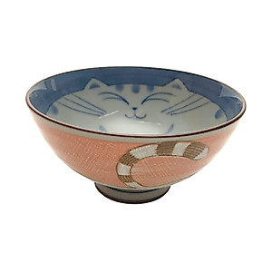 JapanBargain, Japanese Porcelain Bowl Rice Bowl Soup Bowl Made in Japan, Maneki Neko Smiling Cat Pattern