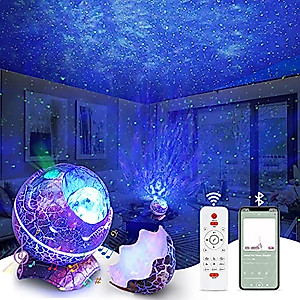 Galaxy Projector for Bedroom, Dinosaur Egg Star Projector Night Light with Remote Control, Nebula Led Lamp Bluetooth Speaker & White Noise Suitable for Ceiling Decor Adult Kids Bedroom Home Party