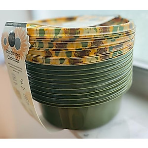 Core Kitchen 20 Piece Food Storage Container Set, 10 Lids and 10 Containers, Special Edition Printed Lids (SUNFLOWERS)