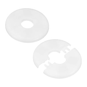 M METERXITY 2-Pack Wall Split Flange, for 0.8 Inch/20mm OD Pipe ABS Escutcheon Plate Round Self-Adhesive Plumbing Cover Plates for Water Pipe/Faucet [White]