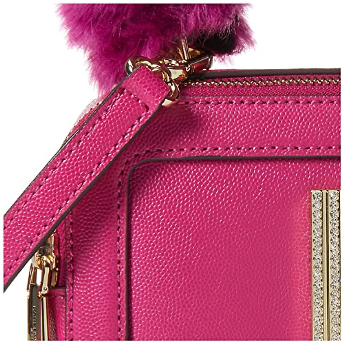 Karl Lagerfeld Paris Simone Fur Camera Crossbody, Magenta