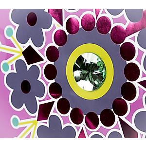 Hallmark 13" Large Gift Bag with Tissue Paper (Purple Flower with Gem) for Birthdays, Mothers Day, Bridal Showers, Baby Showers or Any Occasion