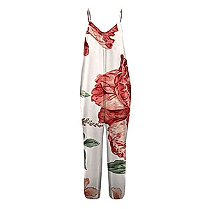 ZPWSHI womens jumpsuits, womens fshion, one piece jumpsuits for women, hot pink jumpsuits for women, jean romper, women rompers and jumpsuits, boho clothes for women, Watermelon Red, Large