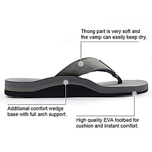 Men Sandals Flip Flop with Orthotic Arch Support Athletic Slide Sandals for Men with Soft Cushion Footbed