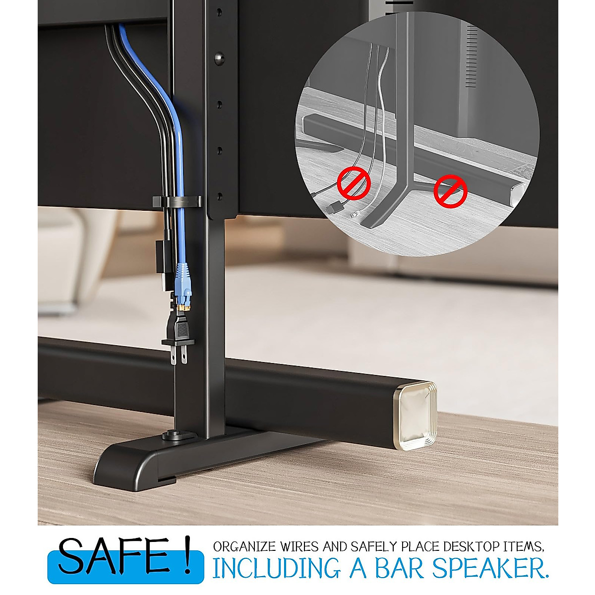 Universal TV Stand, Table Top TV Stand Base Replacement for Most 37 to 86 Inch LCD LED TVs, 7 Height Adjustable TV Legs with Cable Management Hold up to 150lbs, Max VESA 800x600mm, Black AX10TB01