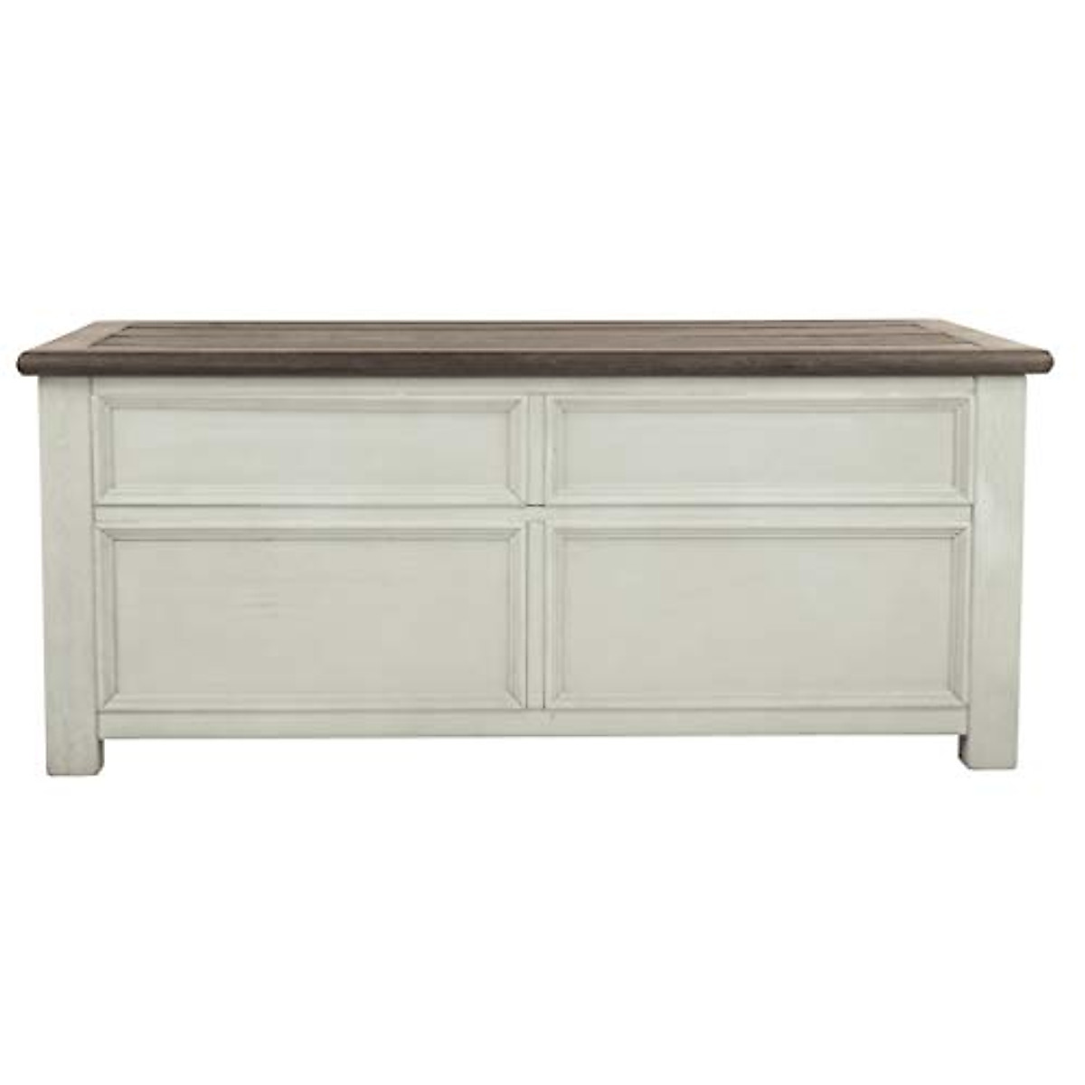 Signature Design by Ashley Bolanburg Farmhouse Lift Top Coffee Table with Drawers, Antique Cream & Brown