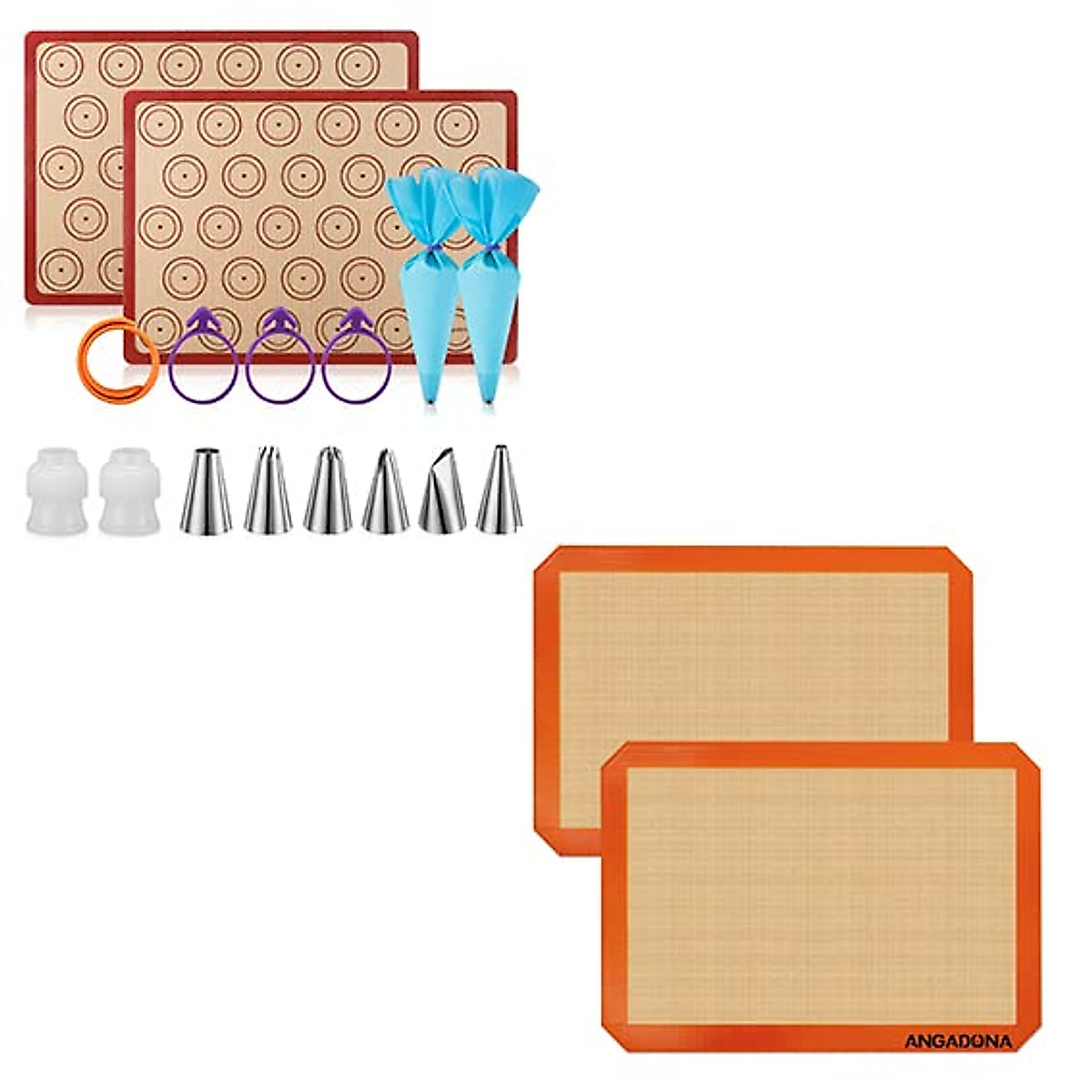 Macaron Silicone Baking Mats, Easy Clean and No Stick Silicone Baking Mats Set