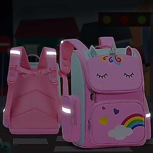 Travel Backpack for Kids Toddler Backpack School Unicorn Backpack for Girls Backpack Elementary School Bag Kids Backpacks for Girls Hiking Pink Backpack Cute Bookbag for Girls