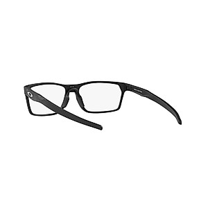 Oakley Men's Ox8032 Hex Jector Rectangular Prescription Eyewear Frames, Satin Black/Demo Lens, 55 mm