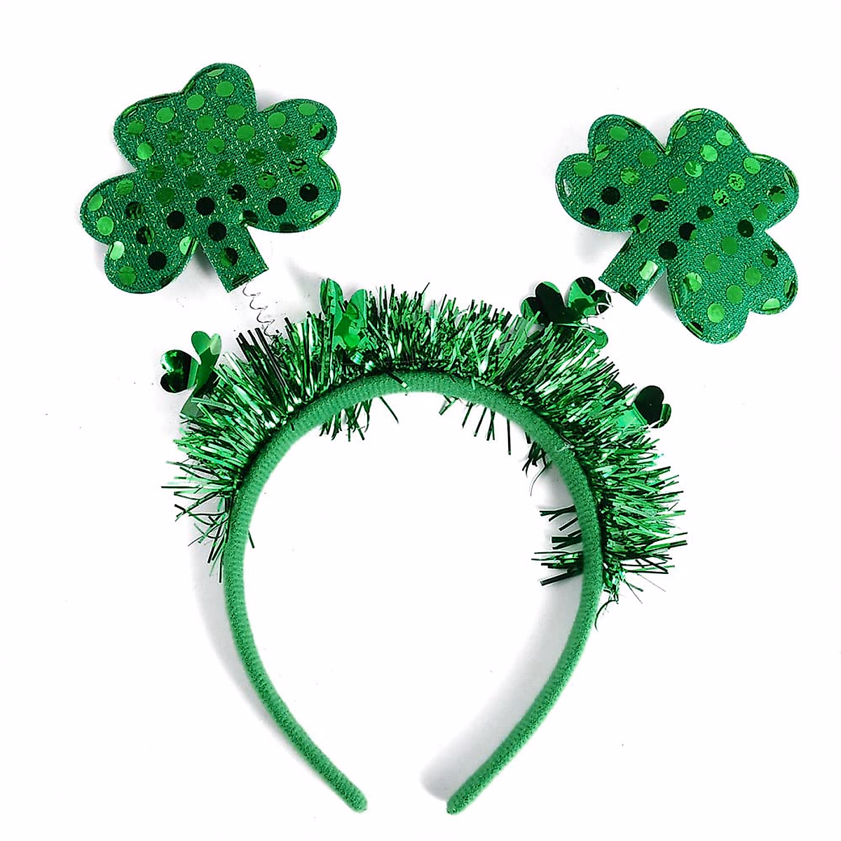 St. Patrick's Day Headband Green Shamrock Hair Band Hair Accessories Green Sequins Clover Irish Hair Band Hair Ornament Party Decorations Hair Supplies for Women Girls Cute Glitter Hair Hoop 1Pcs