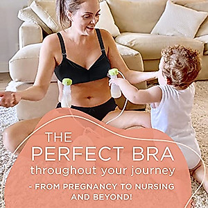 The Dairy Fairy - Handsfree Pumping and Nursing Bra, Everyday Bra, Sleep Nursing Bra, Pumping and Nursing Bra in One, Hands Free Pumping Bra That Fits All Breast Pumps Black