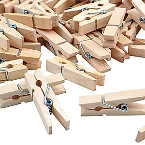 Wooden Craft Pegs, 100 Pieces of Natural Wooden Clothespins Photo Paper Peg Pin Craft Clips for Home School Arts Crafts Decoration - 3.5cm / 1.38 inch