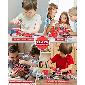 BROADREAM Toys for 3 4 5 6 7 8 Years Old Boys, Take Apart Robot Construction Vehicles Transform Robot Toys Cars for Kids, Birthday Trucks Gifts Toys for Toddlers, 5 in 1