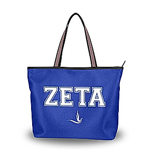 BBGREEK Zeta Phi Beta Paraphernalia - Market Tote or Shoulder Bag - Letters - Sorority Gifts for Women - Official Vendor