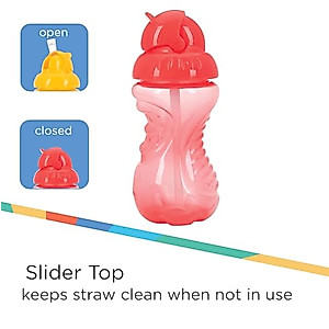 NUBY 3 Pack No Spill Flip it Soft Straw Toddler Sippy Cups - Toddler Cups Spill Proof with Easy and Firm Grip - BPA Free Toddlers Cups - Aqua, Coral, Yellow