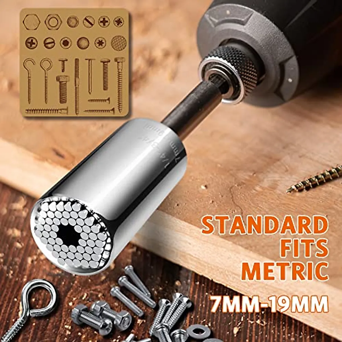 AOYOO Universal Socket Tools Gifts for Men Dad, Super Socket Set, Multi-Function Universal Socket Wrench Sets, Tools Gift for Men, DIY Handyman, Dad, Husband, Boyfriend, Women(7-19mm)