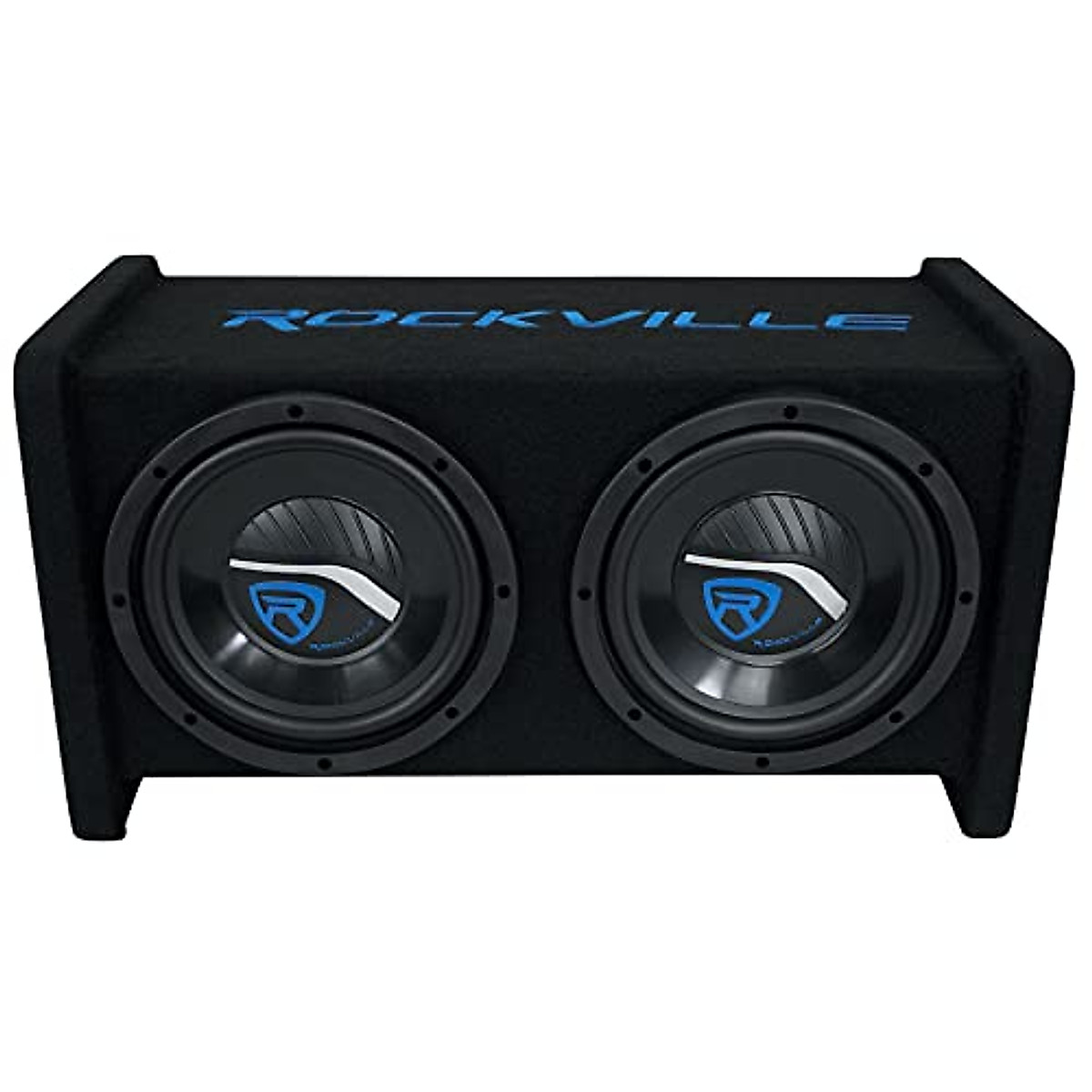 Rockville RV208P Dual 8" 800w Car Audio Subwoofers in Vented Sub Enclosure Box,Black