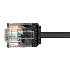 Monoprice Cat6 Ethernet Patch Cable - Snagless, 550MHz, UTP, 32AWG, 0.5 Feet, Black - Micro SlimRun Series
