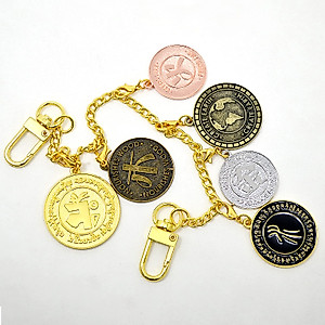 FengShui 5 Elements Balancing Bag Charm Hanging pendant W4993 Gold