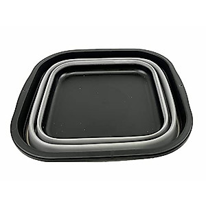 SAMMART 5.5L (1.4 Gallons) Collapsible Tub - Foldable Dish Tub - Portable Washing Basin - Space Saving Plastic Washtub (Black/Alloy Grey)