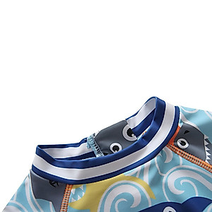 Baby Boys Swimsuit One Piece Toddlers Zipper Bathing Suit Swimwear with Hat Rash Guard Surfing Suit UPF 50+ (Shark, 3-6 Months)