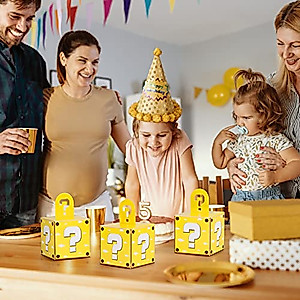 Waenerec 36PCS Video Game Party Favor Mystery Box Small Goodie Treat Boxes Question Mark Box Gift Bags Brick Comic Candy Boxes for Gift Giving Video Games Theme Birthday Party Decorations Supplies