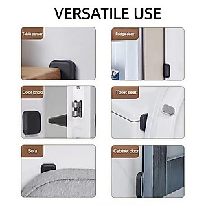 Door Stoppers Wall Protector - Silicone Door Knob Guard Wall Shield - Self-Adhesive Door Handle Bumper Silencer for Home ＆ Office Walls (White, Gray, Black)