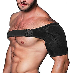 Shoulder Brace for Men Women Compression Recovery Shoulder Support Adjustable Stability Rotator Cuff Sleeve Wrap for Sports Weightlifting Shoulder Injuries Pain Relief