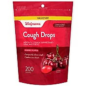 Walgreens Cherry Cough Suppressant, Menthol, and Oral Anesthetic Drops, 200 ct.