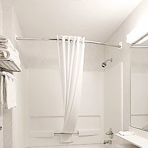 DEFUTAY 2 Pack Shower Curtain Rod Mount Holder, Shower Rod Mount Retainer Wall Mount Holder with Drilled Holes and Screws, Suit for Shower Curtain Rod (Rod Not Included) (White)