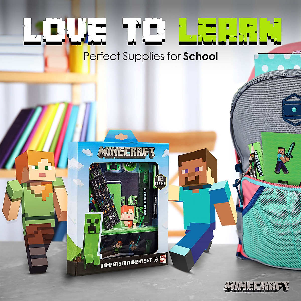 Minecraft Pencil Case and Stationery Set School Supplies Gifts for Kids