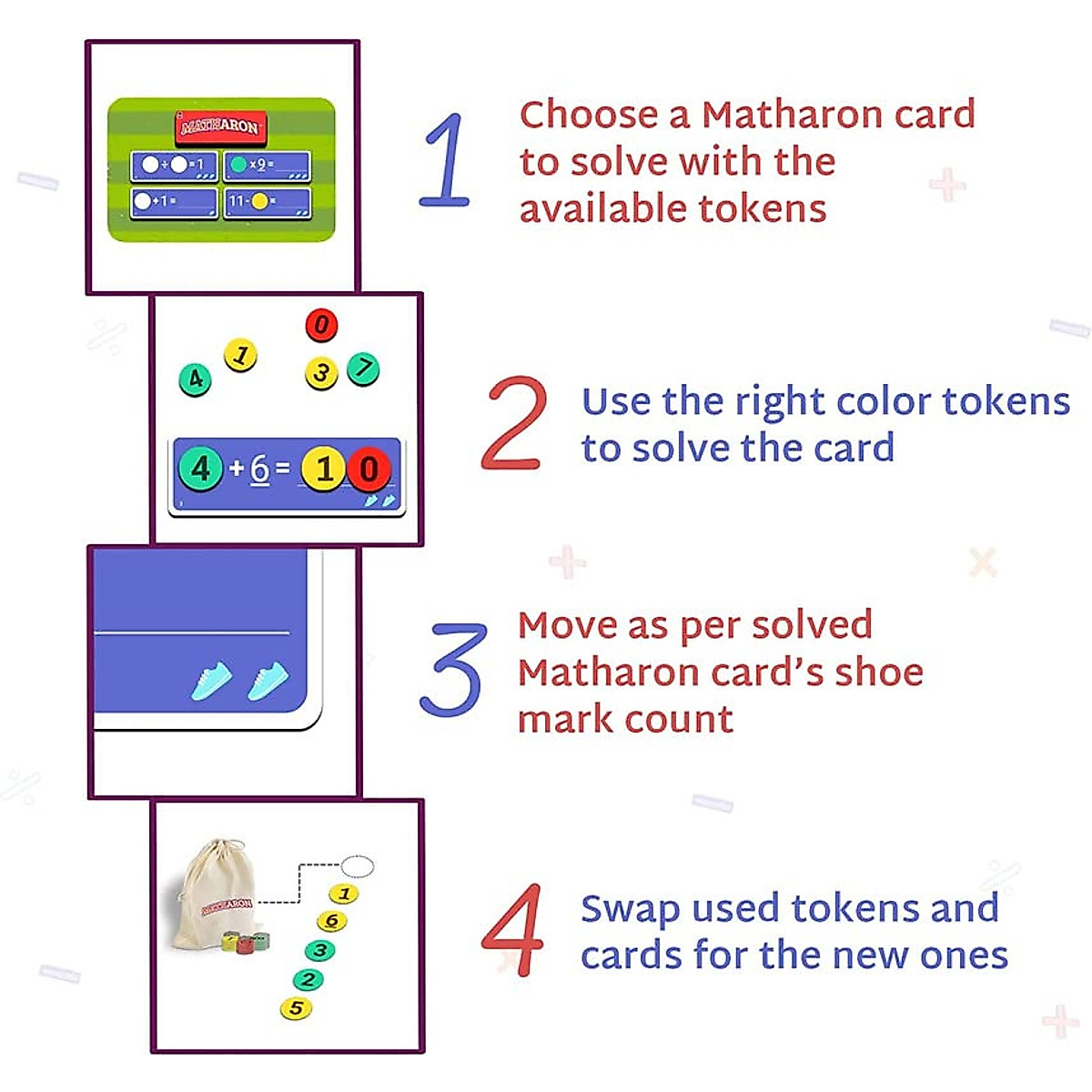 Yuka Champs Smart Math Games for Kids 6-8, 8-12 Age Group, Learn Math Manipulatives - Multiplication, Division, Addition and Subtraction with Educational Toy Board Games, for Boys and Girls