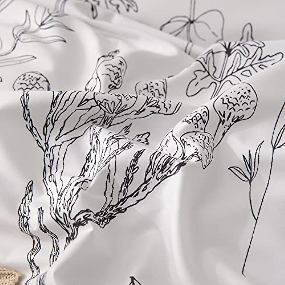 JANZAA Full Size Comforter Sets Bed in a Bag White Comforter Bedding Sets Floral Comforter Sets for All Season with Fitted Sheet Flat Sheet Pillow Cases and Shams 7 Piece